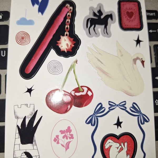 Illustrated Aesthetic Vinyl Sticker Sheet | Series 1 - Etsy