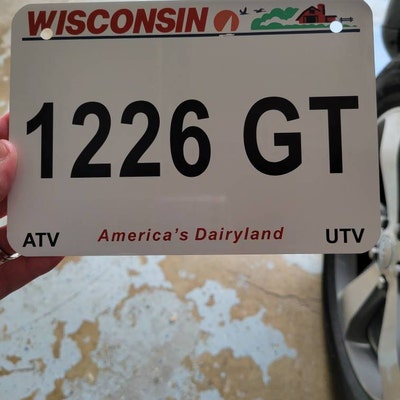 Wisconsin ATV / UTV State Engraved License Plates Ships Today 2024 ...