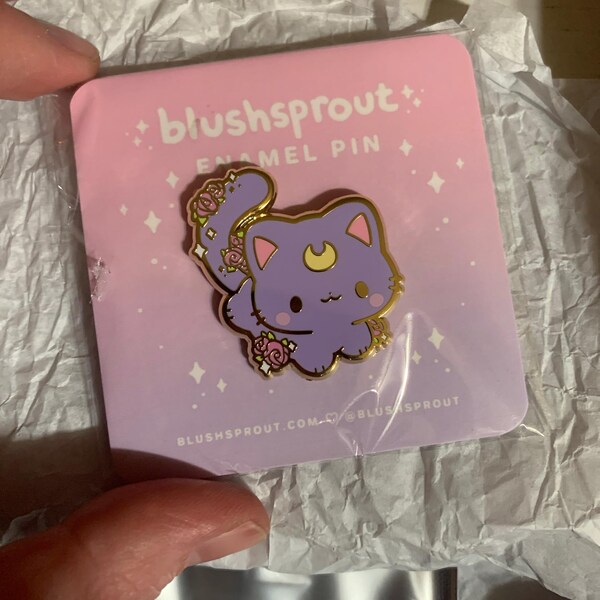 Moon Girls Anime Enamel Pins | Cute Kawaii Chibi Magical Girl Cat Luna ...