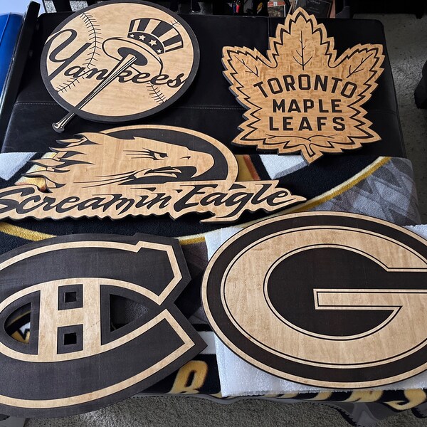 Hockey Team Logo Signs, Wooden Sports Team Sign, Hockey Wall Hanging - Etsy