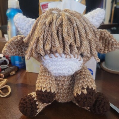 Amigurumi Highland Cow Pattern, Plush Pattern, Stuffed Highland Cow Toy ...