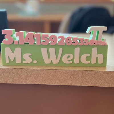 Math Pi Name Sign 3D Printed Name Plate Math Teacher Gift Math Gift ...