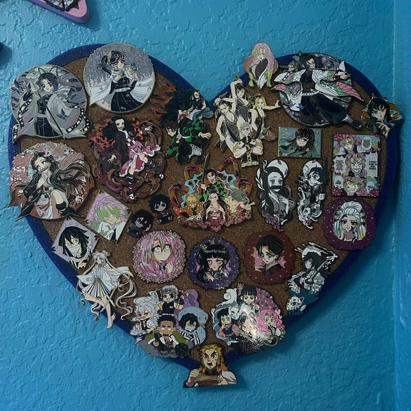 Large Heart Shaped Pin Board | Cork Board (18" X 15") - Etsy