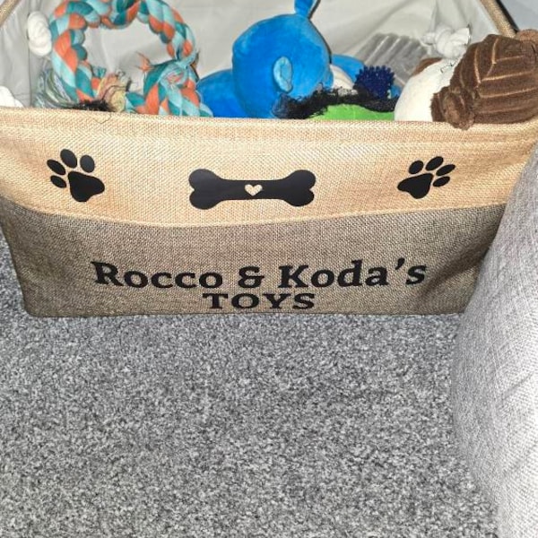 Personalised Dog Toy Box | Pet Toy Storage | Custom Dog Toy Basket ...