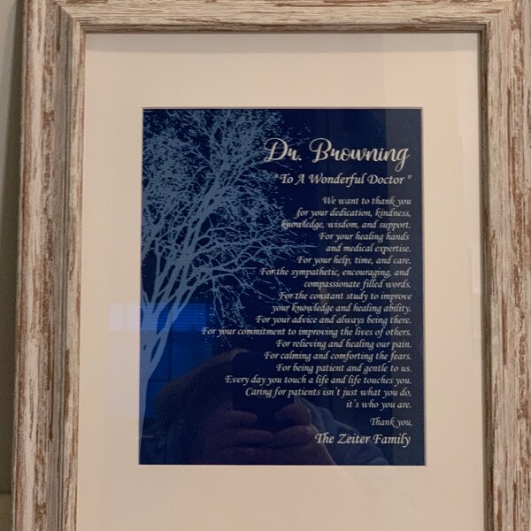 Doctor Gift, A Wonderful Doctor Poem A Truly Great Doctor Appreciation ...