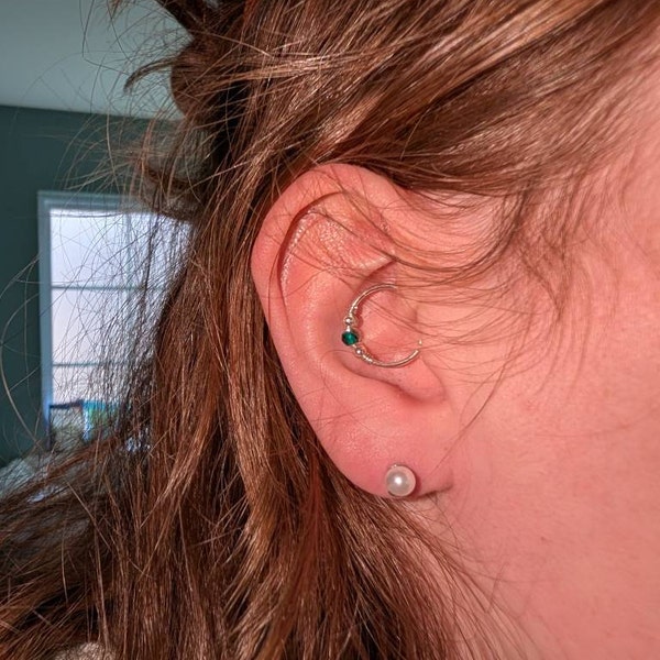 Natural Amethyst 2-3mm Conch Ring Gold Conch Hoop Silver Conch Piercing ...