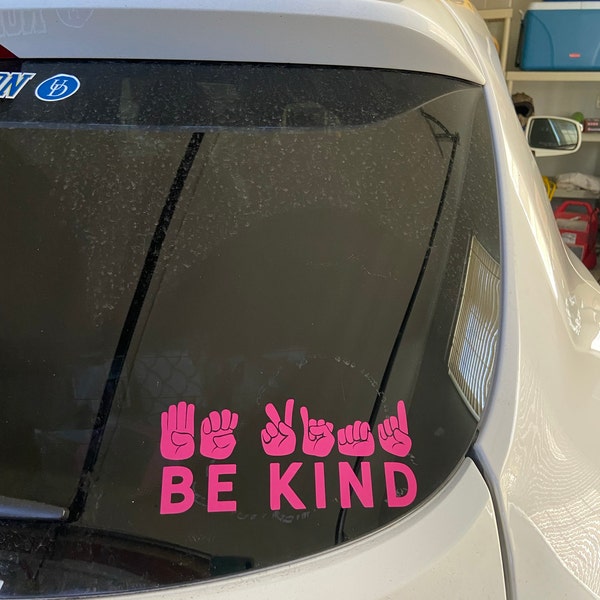 Be Kind ASL Car Decal: Sign Language Car Decal - Etsy