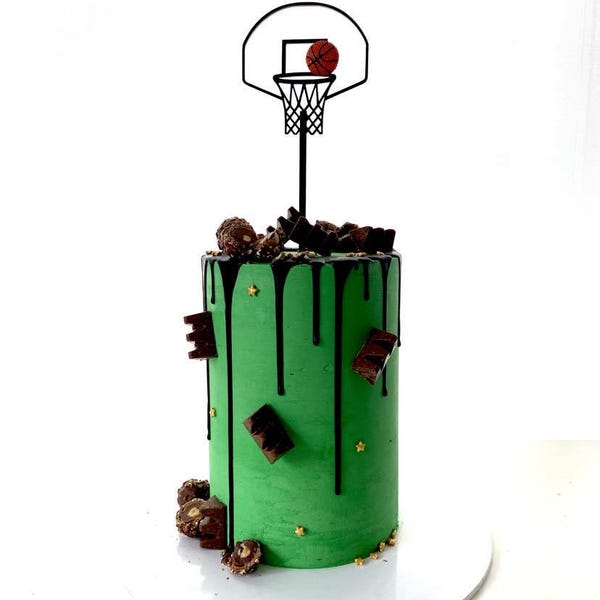 Acrylic Basketball Hoop Cake Topper - Basketball Cake Topper Curved or ...