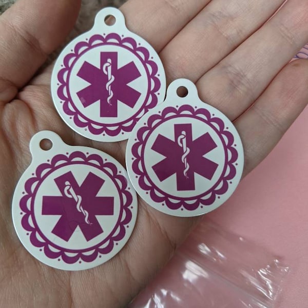 Medical ID Tag - Medical Alert Pink - Etsy