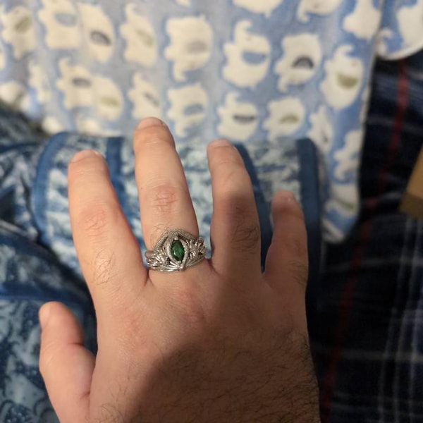 Ring of Barahir Sterling Silver, Handmade King Elessar Ring, 925 Silver ...