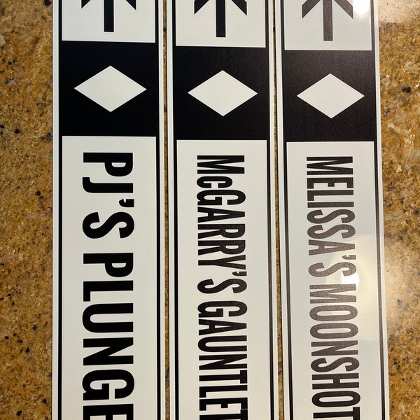 Diamond Ski Run Sign, Personalized Ski Arrow Mountain Lodge Sign ...