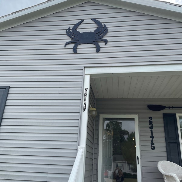 Beach Crab Sign Wooden Giant Crab Wall Art Beach Coastal Sign Nautical ...