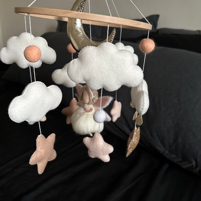 Nursery Baby Mobile, Fairy Mobile, Baby Mobile, Baby Mobile Girl, Wool ...