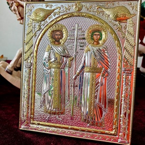 Virgin Mary Three-handed Silver Christian Orthodox Icon / Greek ...