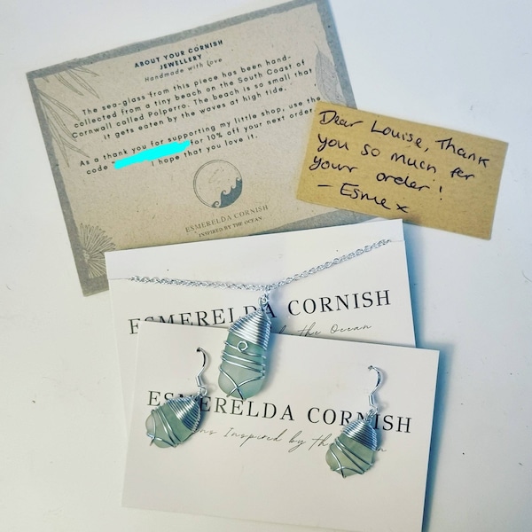 Cornish Sea Glass Silver Necklace / Handmade Jewelry From Cornwall ...