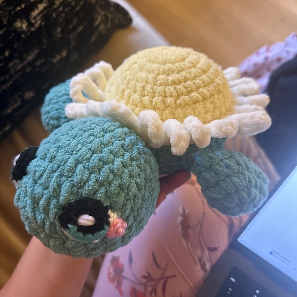 Flower Turtle Crochet Pattern, Sea Turtle Amigurumi Pattern, Sunflower ...