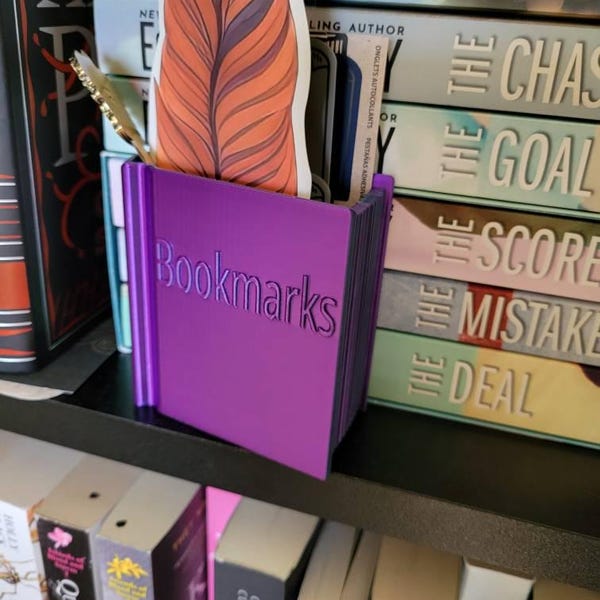 Bookmark Holder 3D Printed Bookshelf Decor Reader Gift Book Shaped ...