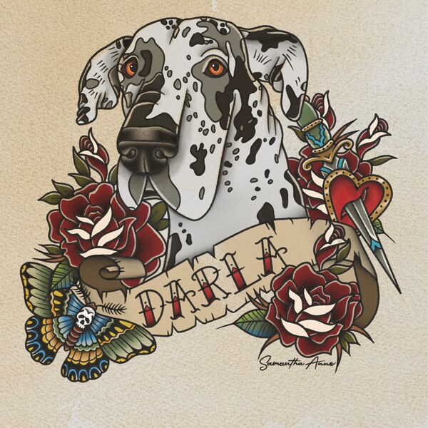 Medusa Old School Tattoo Flash Art Print Neo Traditional Medusa Tattoo ...