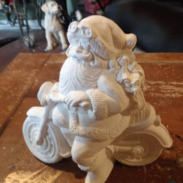 Ready to Paint Diy Ceramic Bisque Motorcycle Santa by Jmdceramicsart - Etsy