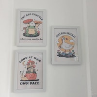 Retro Frog Poster Print, Positive Quote, Vintage Frog Mushroom ...