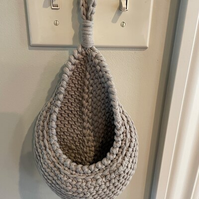 Crochet PATTERN, Teardrop Basket, Hanging Basket, Storage Basket ...