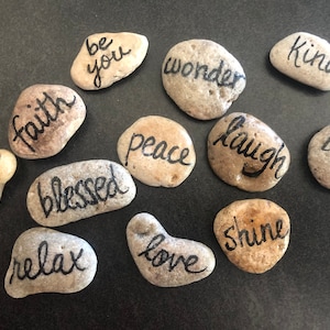 Inspirational Message Stones set of 6 Affirmation - Etsy