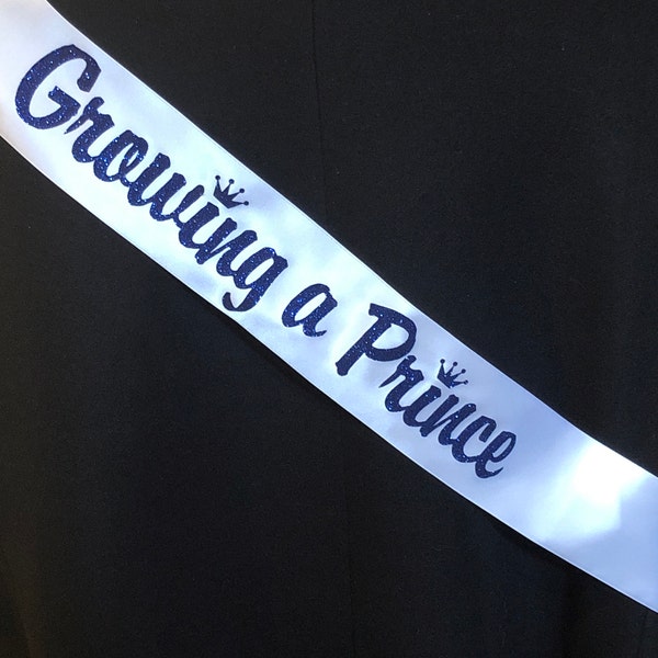Growing a Prince Baby Shower Sash - Etsy