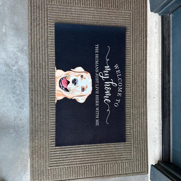 Personalized Dog Cat Doormat, Custom Pet Welcome Mat, Funny Dog Mat ...