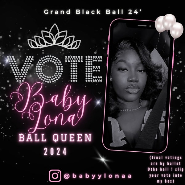 Prom Queen Campaign Flyer, DIY Vote for Me Election High School HBCU ...
