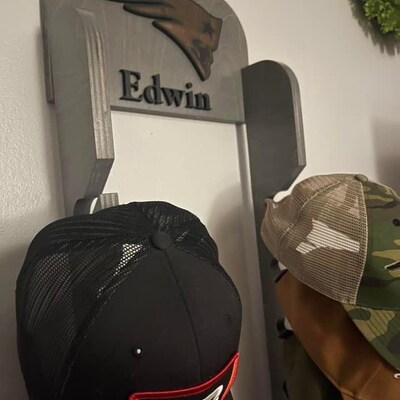 Custom Cap Rack for 20 Caps, Hat Rack, Carved Cap Rack, Personalize Cap ...