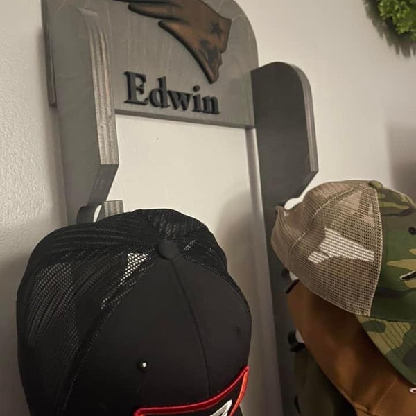 Custom Cap Rack for 20 Caps, Hat Rack, Carved Cap Rack, Personalize Cap ...