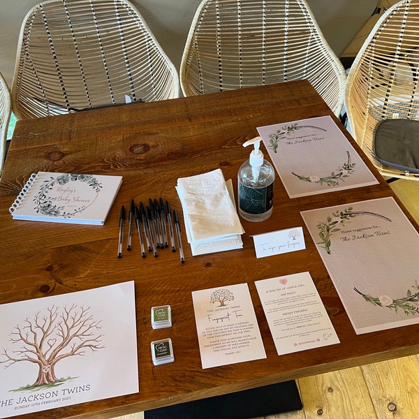 Wedding Fingerprint Tree | Guest Book Poster | INKS INCLUDED | Custom ...