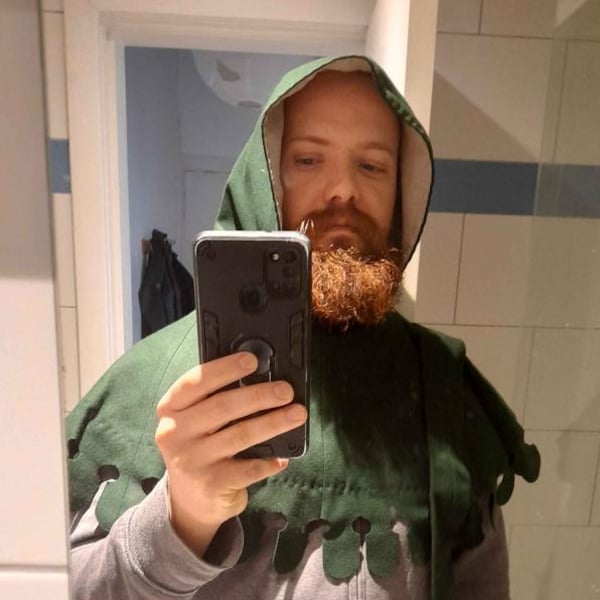 Dagged Hood With Liripipe - Woolen Medieval Hood With Cutout & Tail ...