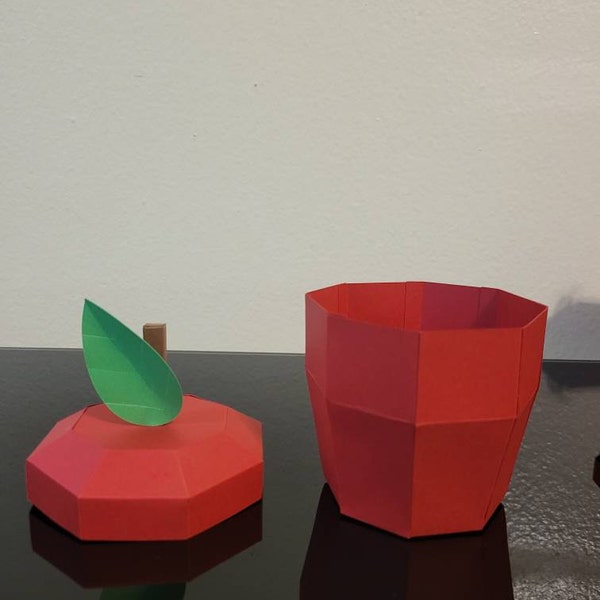 SVG File: Paper 3D Apple Gift Box Treat Box Gift Card Holder 3D SVG Cut ...