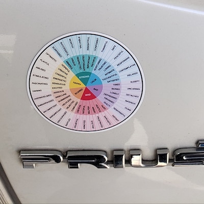 Feelings Wheel Sticker Mental Health Decal Emotions Laptop and Cup ...