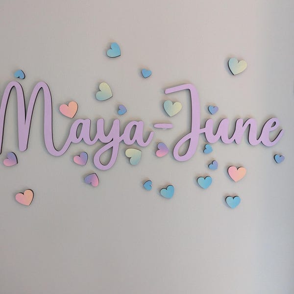 Cute Wooden Sign With Custom Name - Personalized Letters With Star ...