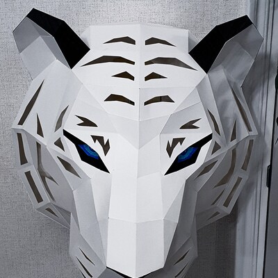 DIY Papercraft Tiger, Paper Craft Model Template, Night Lamp Light, 3D ...