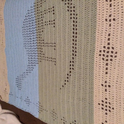 Filet Dinosaur Blanket Crochet Pattern PDF FILE ONLY the Lavender Chair ...