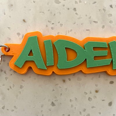 Personalized Script Keychain Two-tone Custom Colors & Text Bag Charm ...