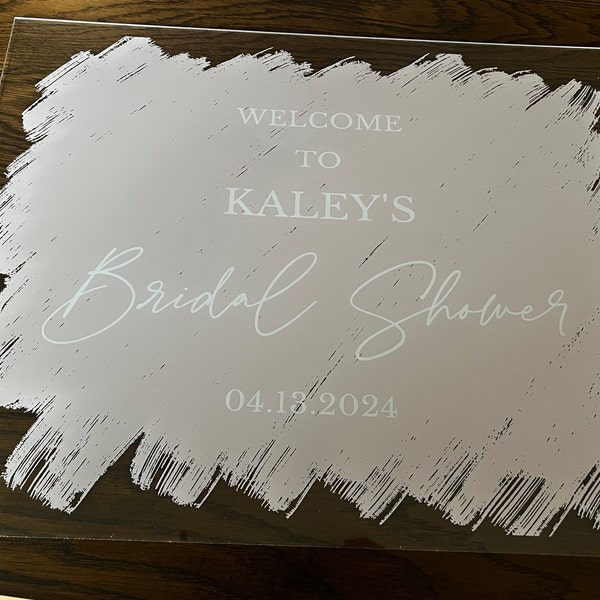 Brushed Bridal Shower Welcome Sign, Acrylic Wedding Shower Sign, Bridal ...