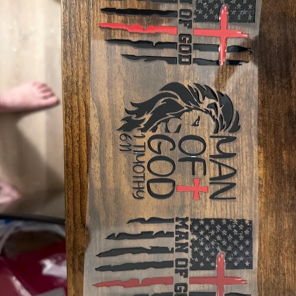 UV DTF Sticker Print Ready to Apply Man of God Flag Wrap Decal, Tumbler ...
