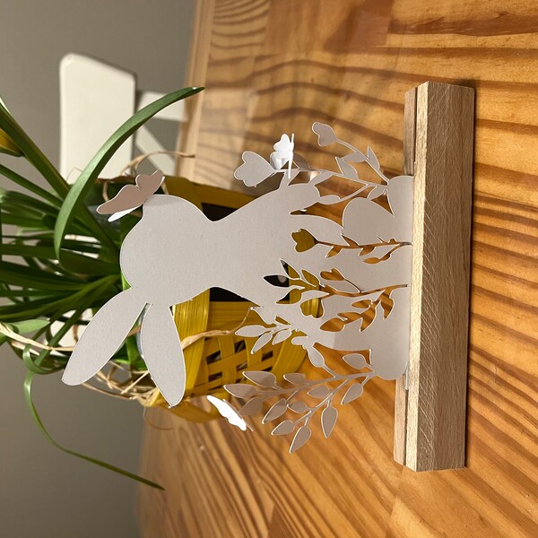 Plotterdatei SVG, DXF, PNG Hase in Blumen aus Papier zum selber basteln ...