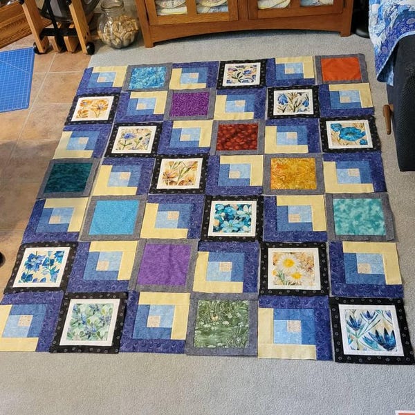 Fourteen on Point Quilt Pattern, Uses Fat Quarters, Easy Piecing, Throw ...