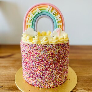 Pastel Colour Rainbow Cake Topper - Etsy UK