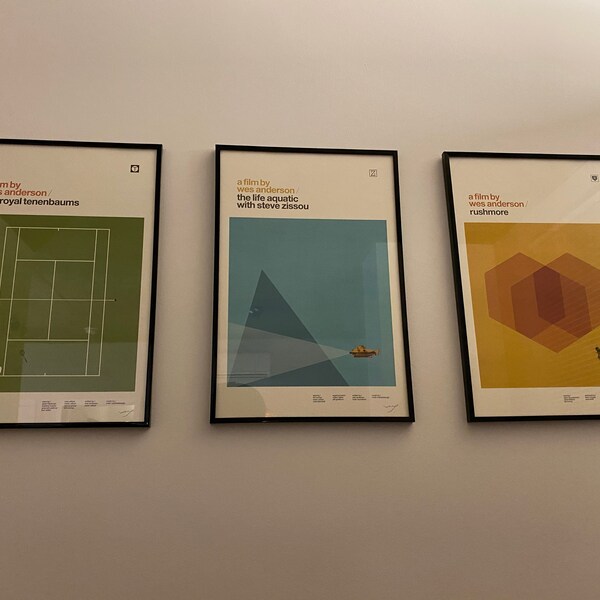 WES ANDERSON Inspired Posters, Art Print Movie Poster Series ...