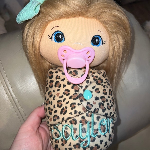Swaddle Baby, Easter Baby Doll - Blonde Blue Eye Baby Doll - OOAK Baby ...