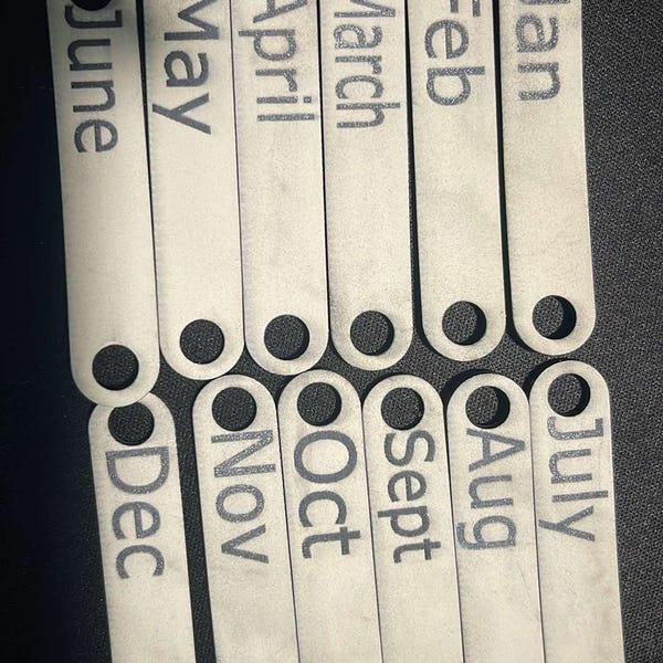 Months of the Year Tags for Temperature Blanket Projects, Leatherette ...