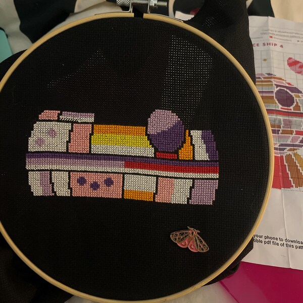 12 Space Ships Cross Stitch Patterns, Space Colorful Planets, Star Ship ...