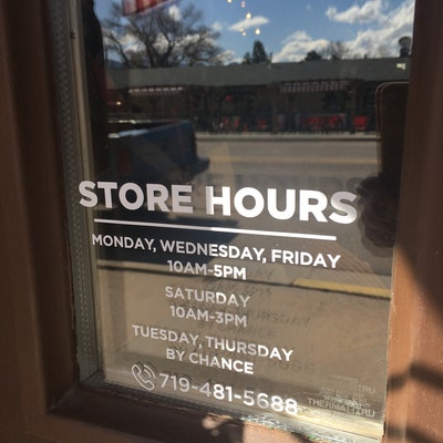 Store Hours Vinyl Decal Custom Store Hours Decal Store Front Window ...