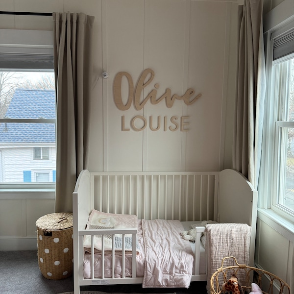 Custom Wood Name Sign for Nursery or Kids Room - First & Middle Name ...